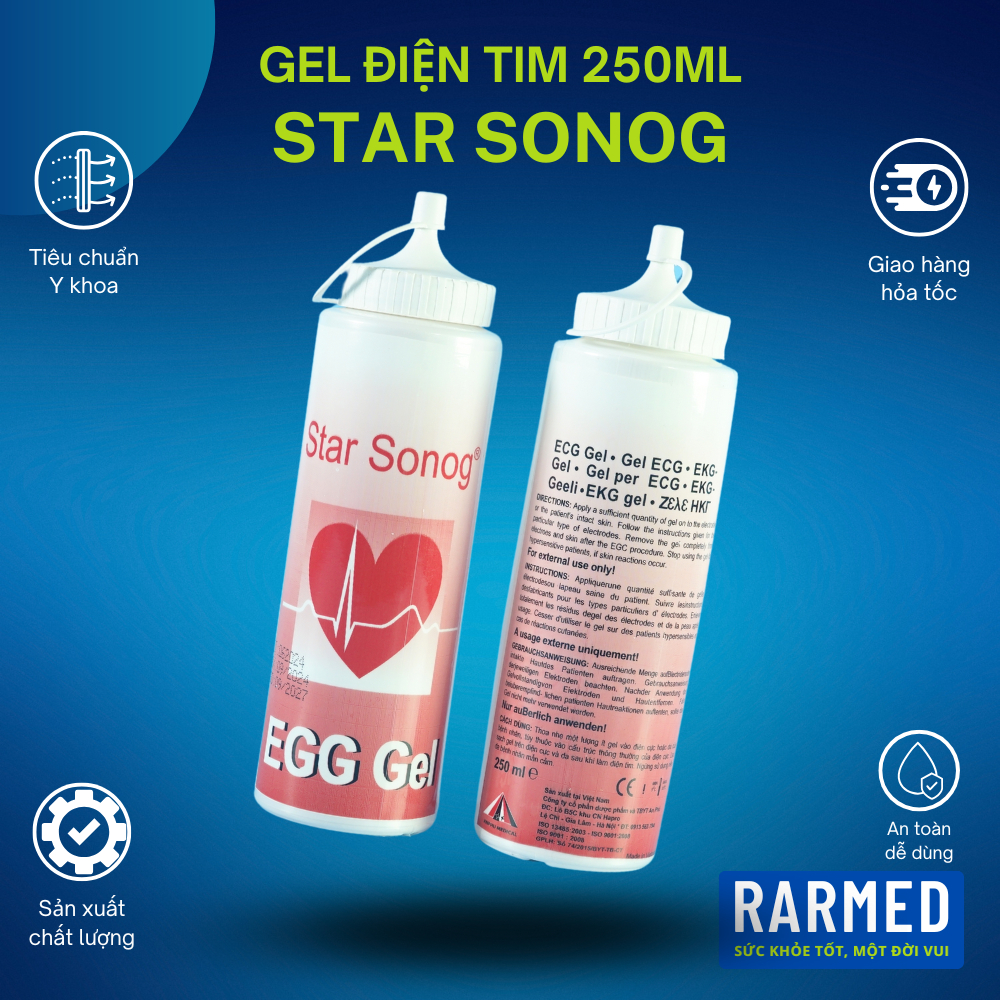 Gel điện tim STAR SONOG dùng cho máy điện tim - Chai 250ml | Shopee ...