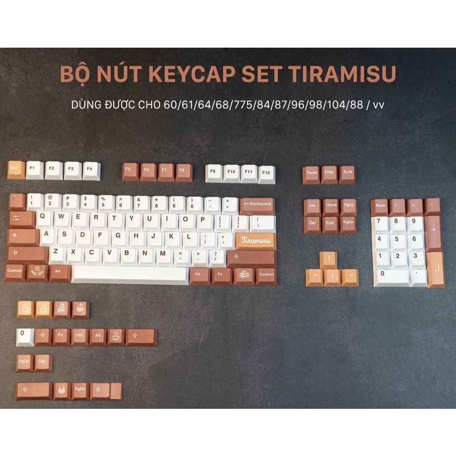 Bộ Keycaps PBT Dyesub profile Cherry Tiramisu | Shopee Việt Nam