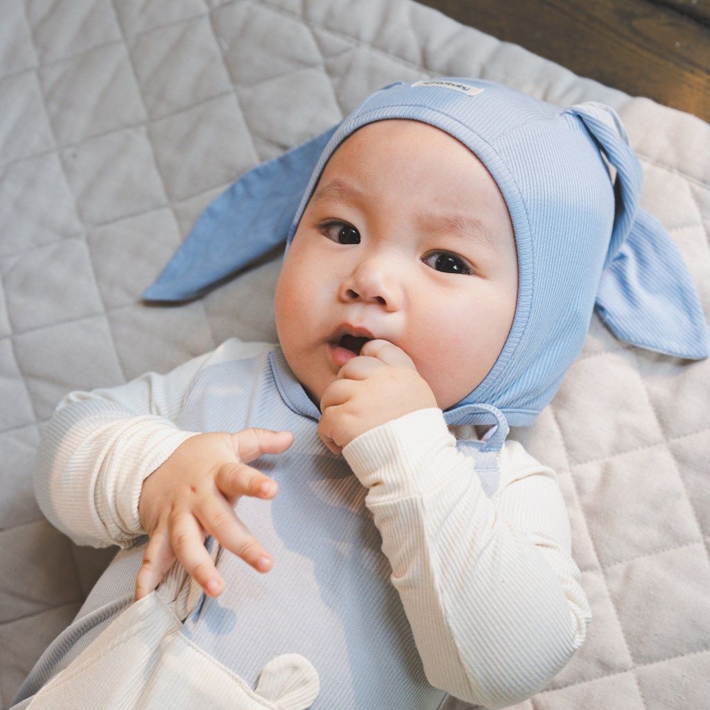 Bubaby (NB-3M) Mũ buộc dây tai thỏ Bonnet ASR1965FF | Phụ kiện BU Baby ...