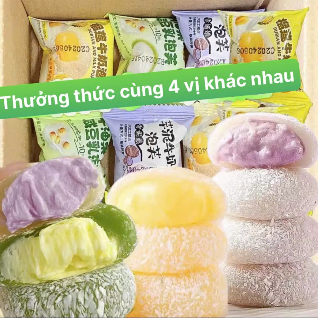 Bánh mochi kem tươi, Mochi nhân kem lạnh phủ dừa mix vị ngẫu nhiên Bơ ...