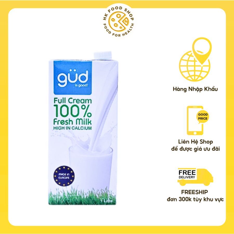 Sữa tươi nguyên kem Gud ( 1l / Hộp ) | Shopee Việt Nam