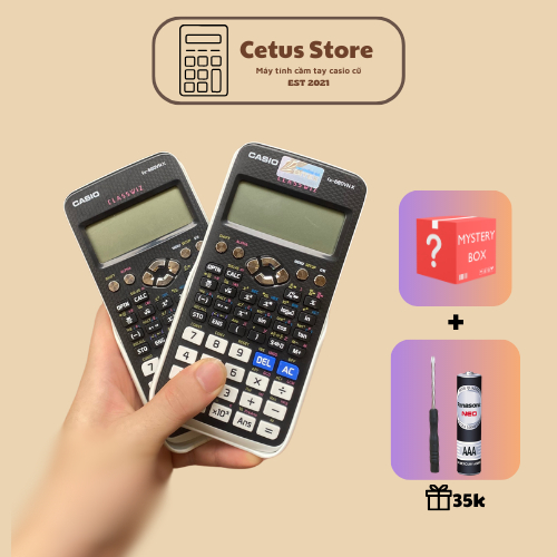 Máy tính Casio 580, máy tính Fx-580vnx CŨ MÀU ĐEN chính hãng Cetus dành ...