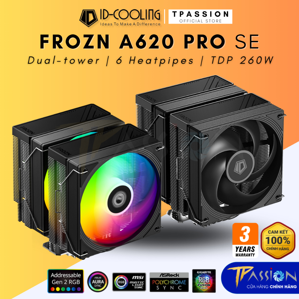 Tản nhiệt khí CPU ID-Cooling FROZN A620 PRO SE / LED ARGB - Chính hãng ...