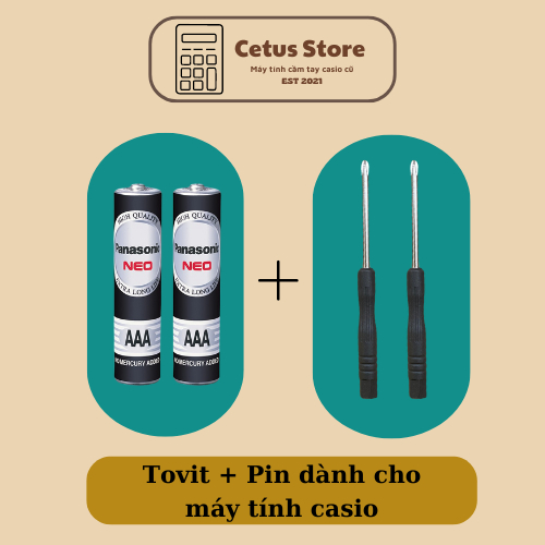 Tovit và Pin đũa đen AAA Panasonic chính hãng cho các dòng máy Casio fx ...