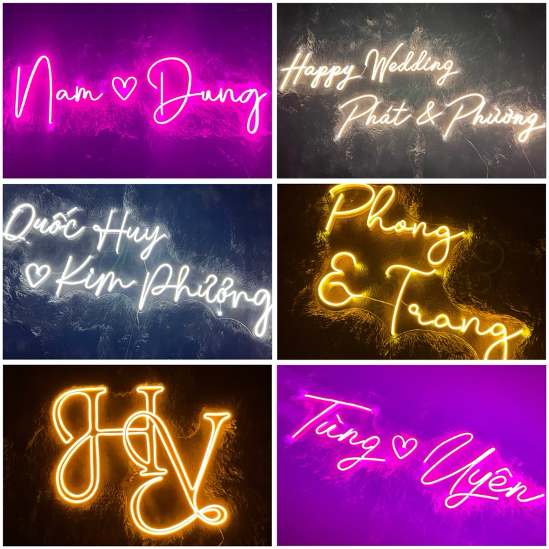 Đèn Led Neon Sign thiết kế theo yêu cầu : Love , Wedding, couple ...