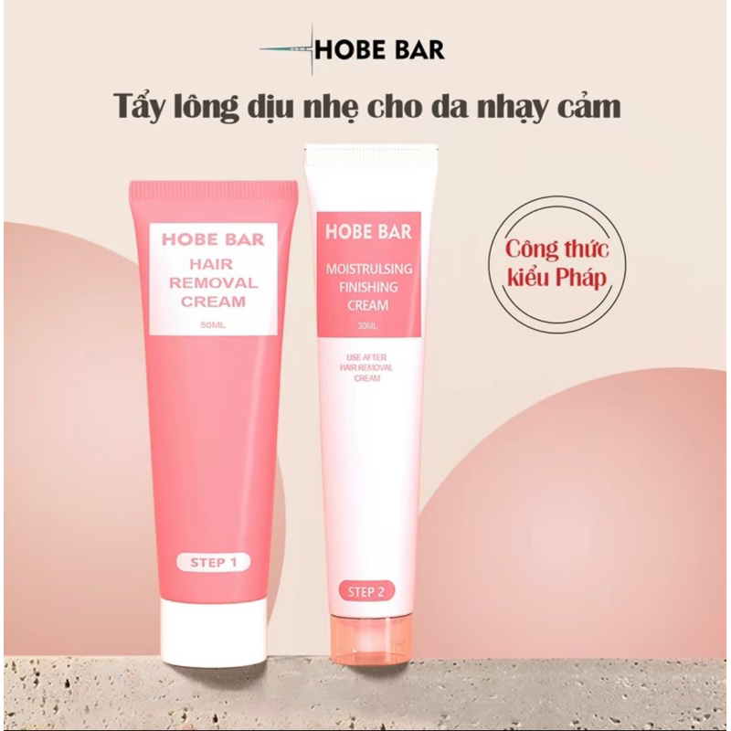 Kem tẩy lông HOBEBAR 50g và Gel dưỡng lô hội 30g dịu nhẹ da không gây ...