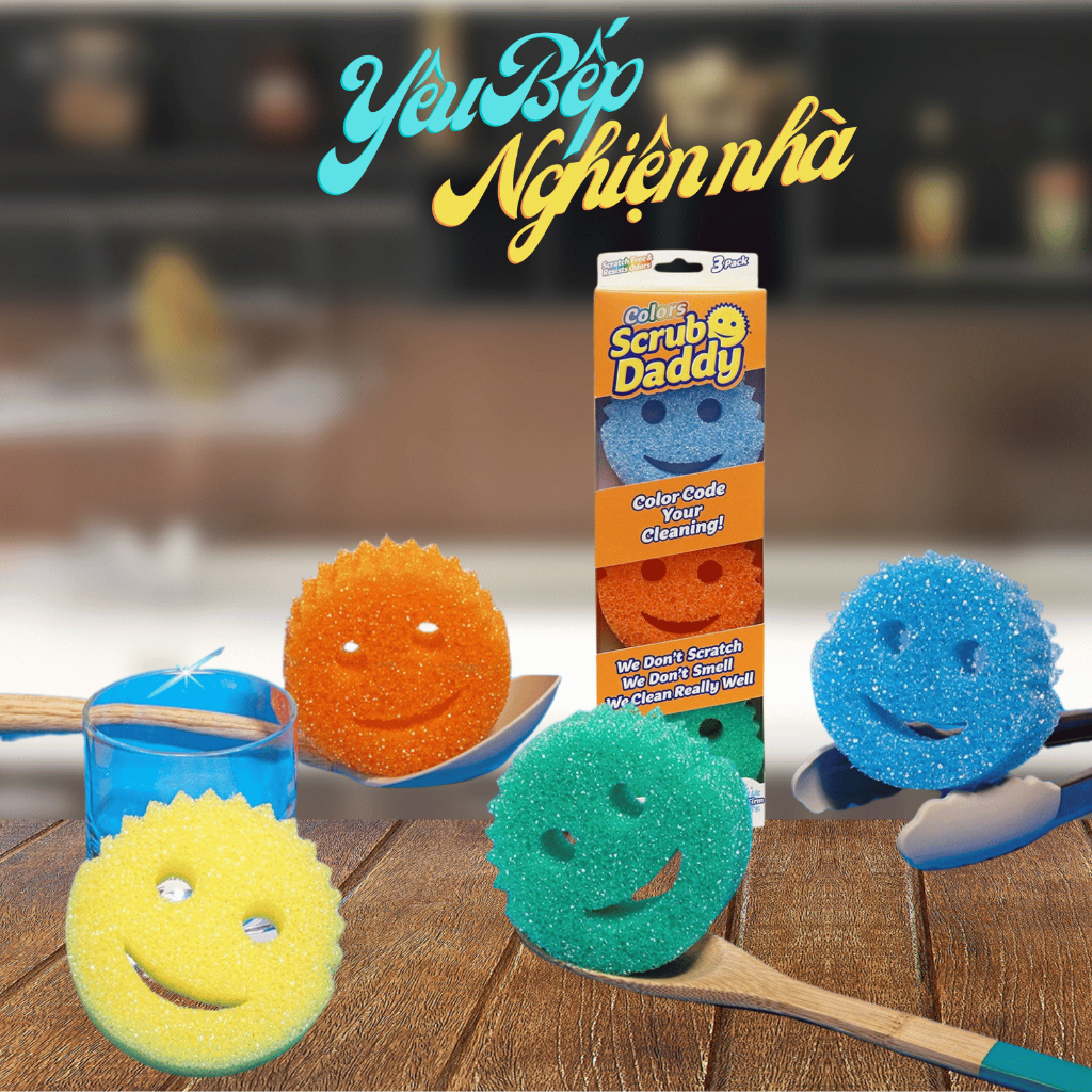 [HCM] MIẾNG CHÙI RỬA ĐA NĂNG SCRUB DADDY COLORS 100% CHÍNH HÃNG ...