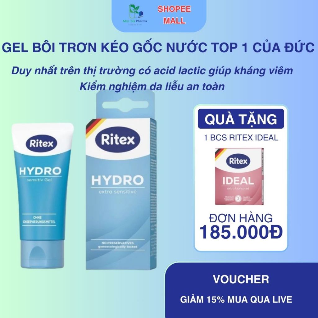 Gel bôi trơn Ritex Hydro gốc nước 50ml/chai | Shopee Việt Nam