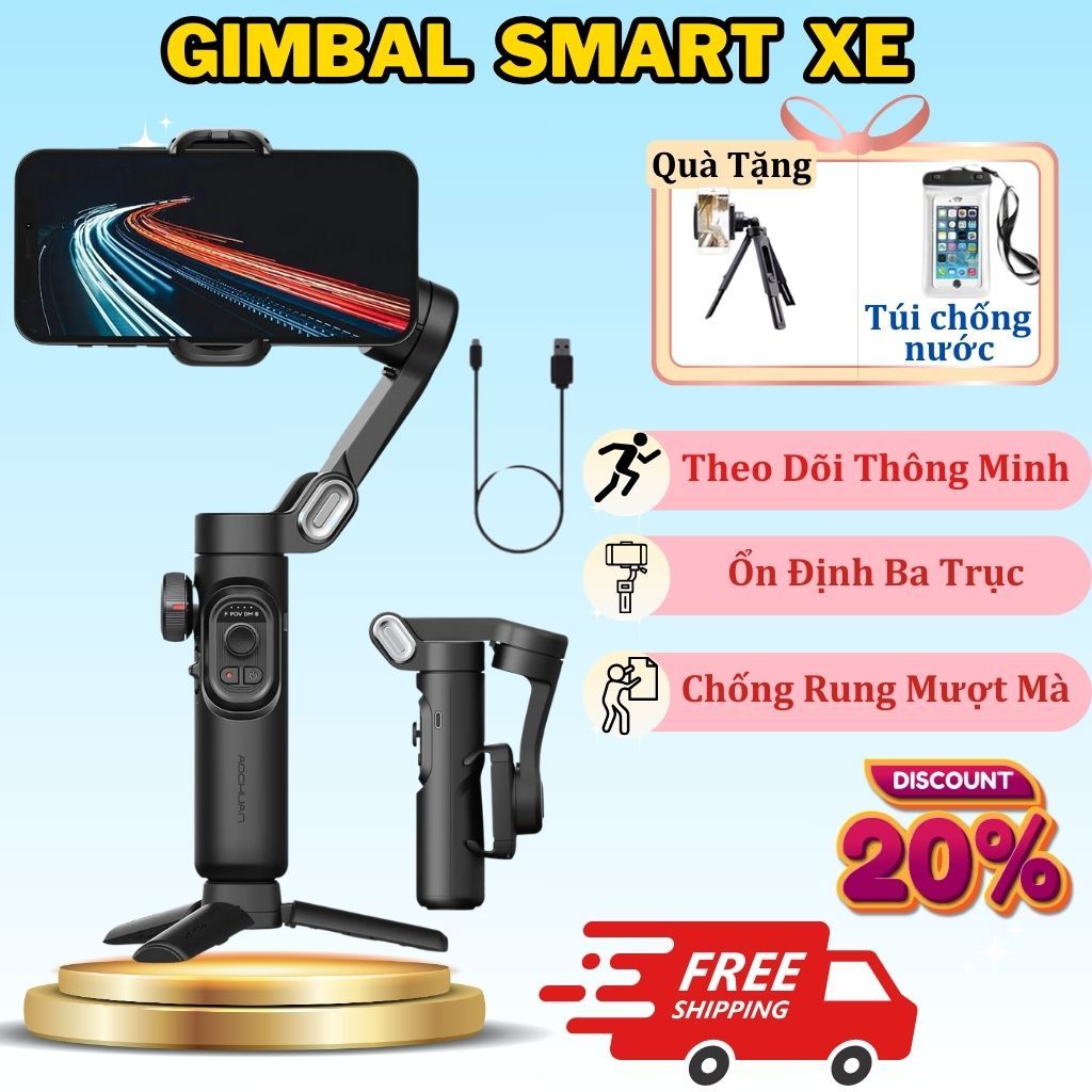 Gimbal AOCHUAN SMART XE chống rung cho điện thoại 3 trục - Tay cầm gimbal chống rung quay video ...