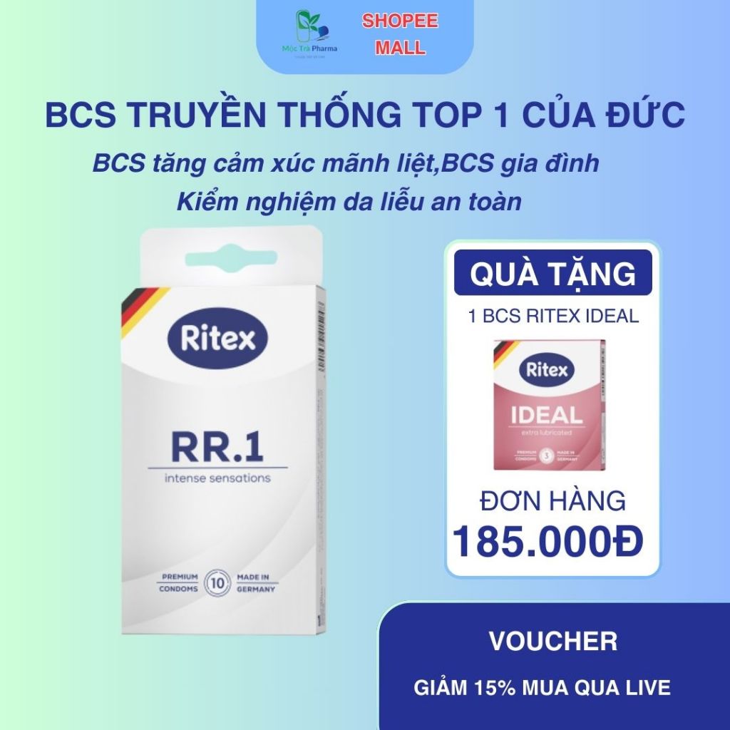 [CHÍNH HÃNG] BAO CAO SU RITEX RR.1 - CẢM XÚC MÃNH LIỆT (HỘP 10 CHIẾC ...