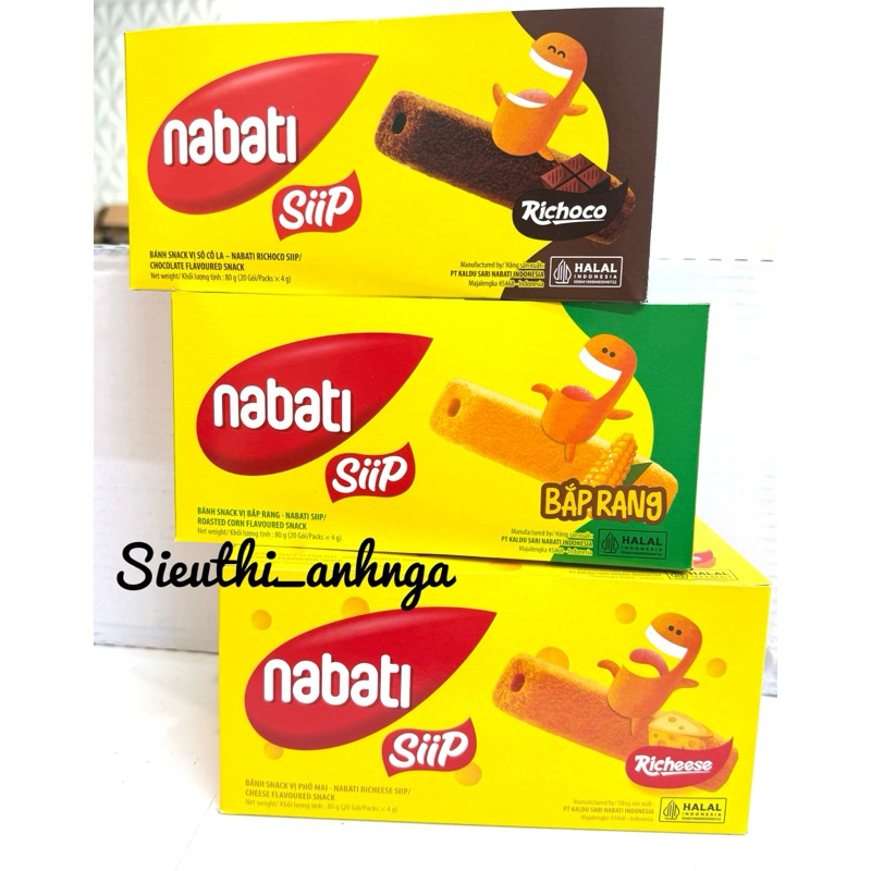 Bánh Nabati Siip Snack Vị Phô Mai Hộp 80g (20 gói) Mới | Shopee Việt Nam