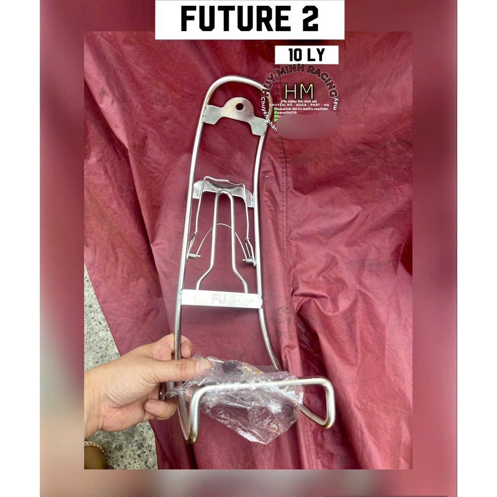 Baga xe máy future 2 mẫu mới - dạng kiểu xuồng inox 10 li - lò xo ...