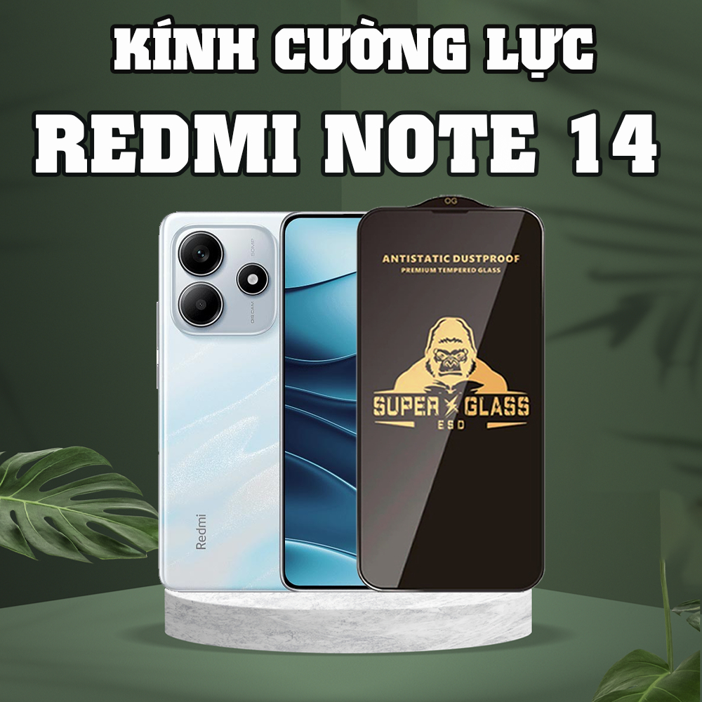 Kính cường lực KK Xiaomi Redmi Note 14 5G full màn, hạn chế bám mồ hôi ...
