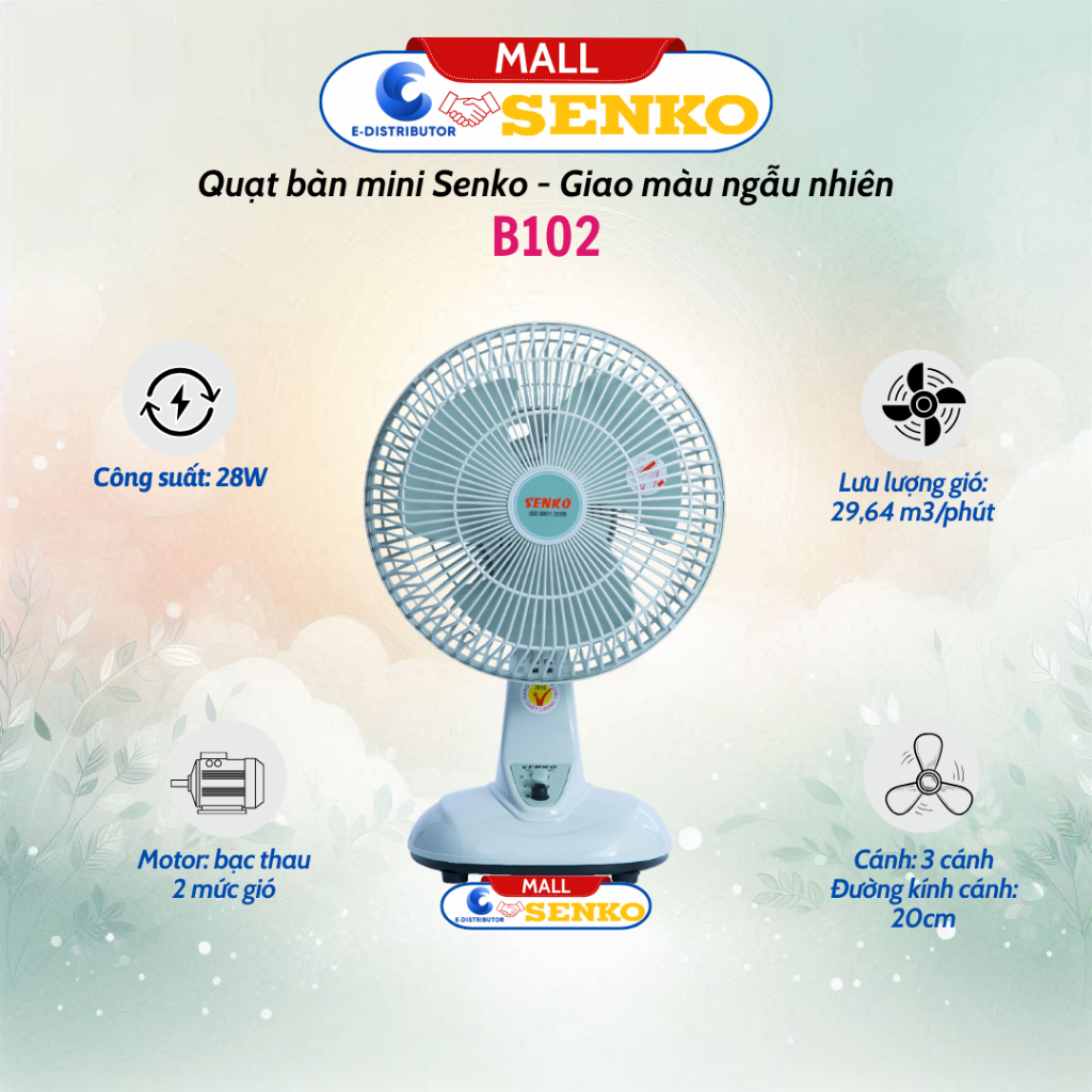 Quạt bàn mini SENKO B102 - Công suất 28W - Giao màu ngẫu nhiên | Shopee ...