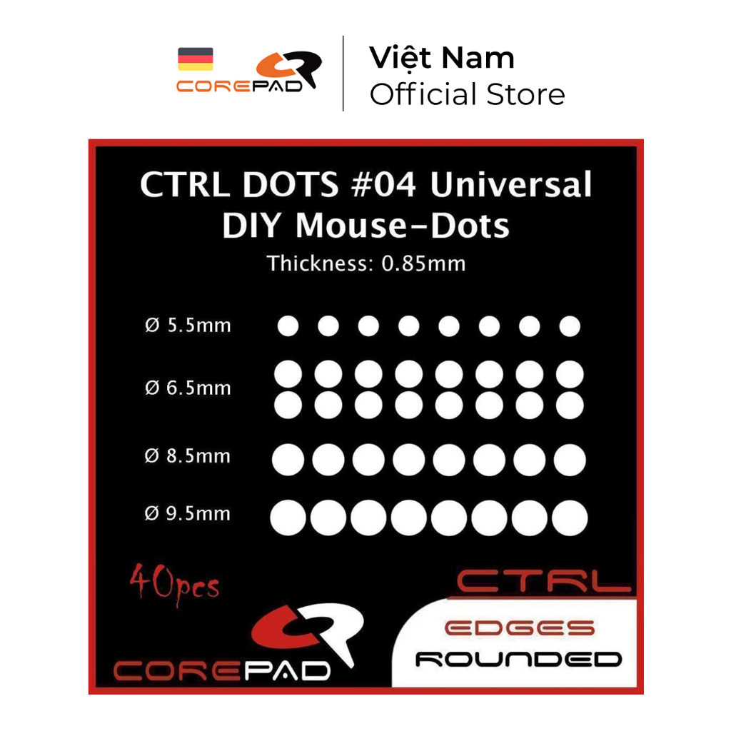 Feet chuột PTFE Corepad CTRL DOTS #04 Universal DIY Mouse-Dots [Ø 5.5 ...