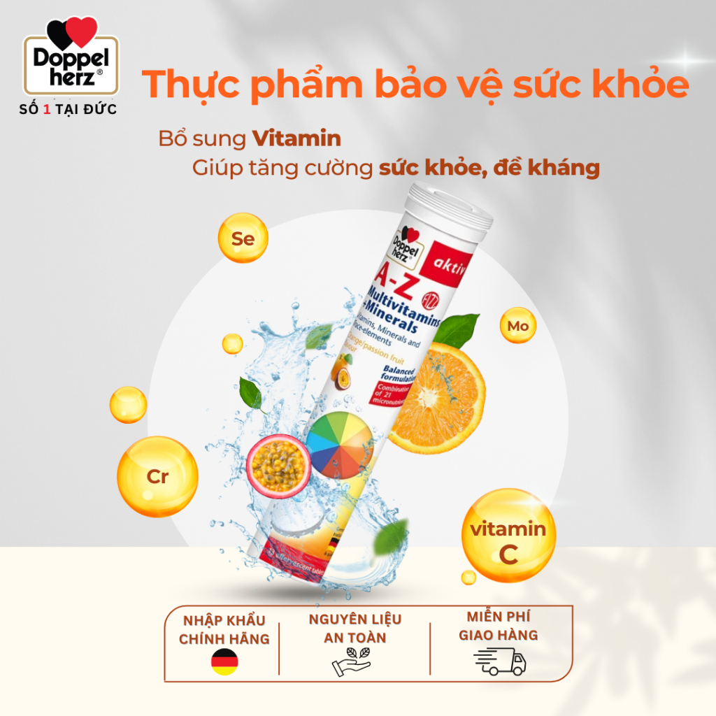 Viên sủi vitamin tổng hợp A-Z Fizz Multivitamins and Minerals (Tuýp 13 ...