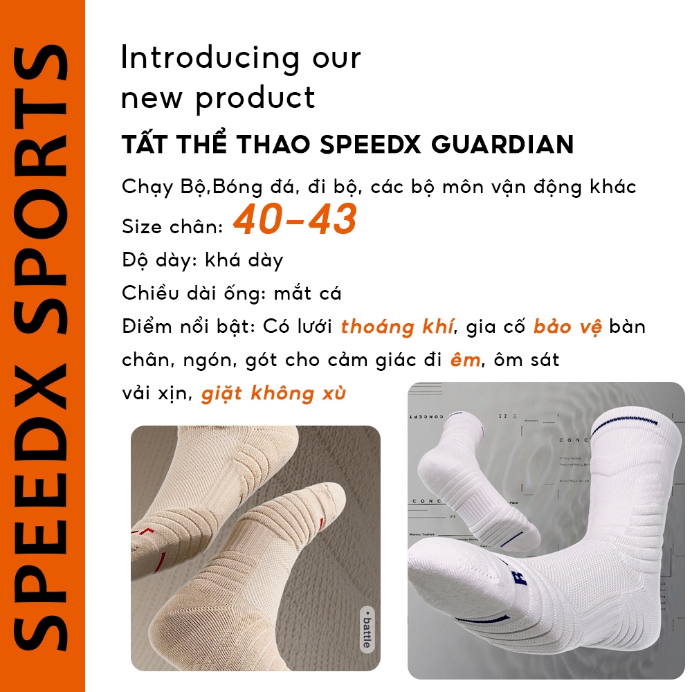 Tất Vớ thể thao SpeedX Guardian bảo vệ toàn diện khớp chân, mắt cá, bàn ...