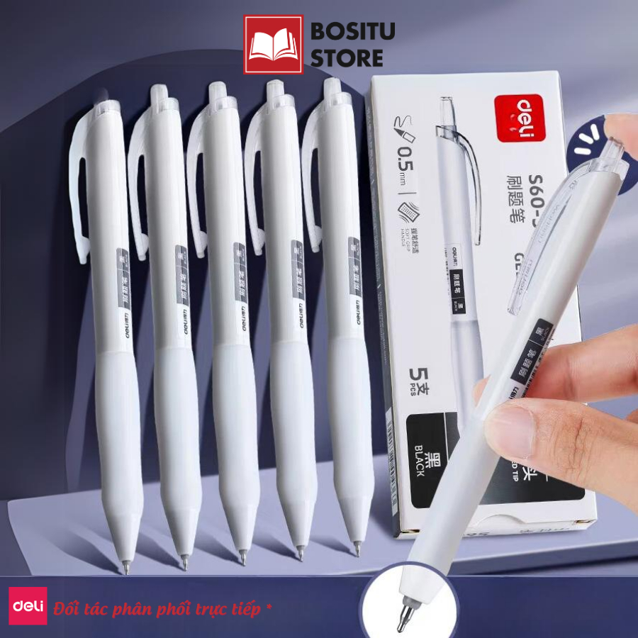 Bút Gel S60-ST Deli Ngòi 0.5mm Mực Dung Tích Lớn, Nhanh Khô - Dành Cho ...