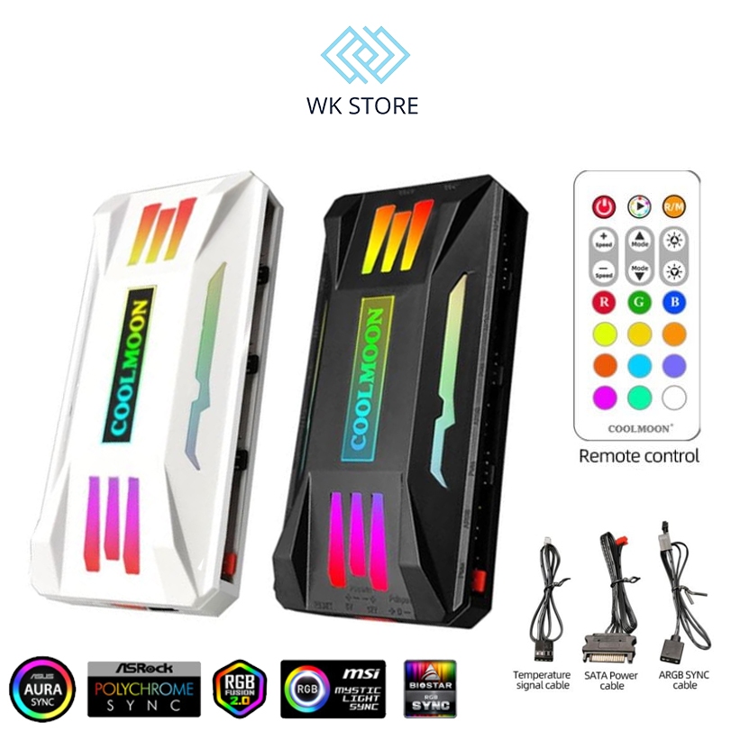 Bộ Hub và Remote Coolmoon PA-1 ARGB Hỗ trợ Aura Sync, Gigabyte Fusion ...