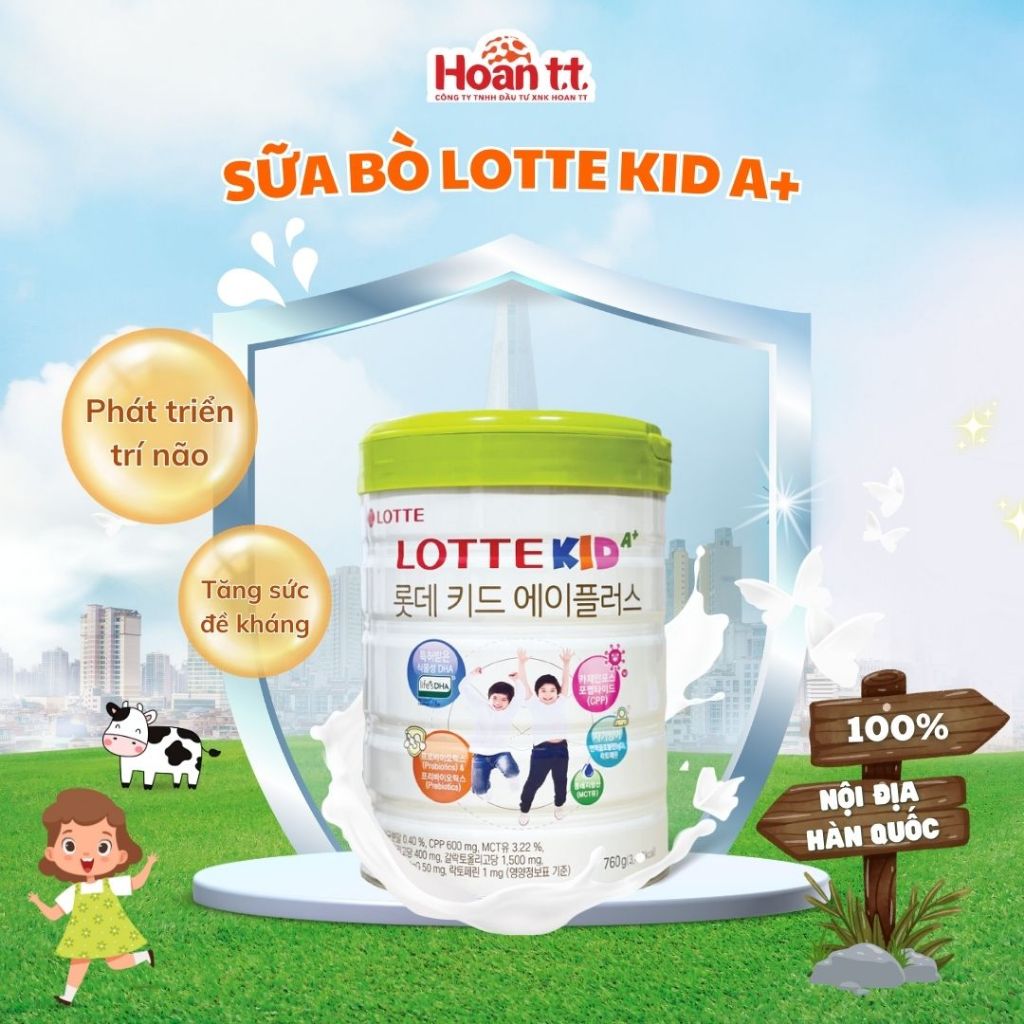 Sữa Bò Lotte Kid A+ Phát Triển Chiều Cao Cho Bé - Sữa Bò Bổ Sung Canxi ...