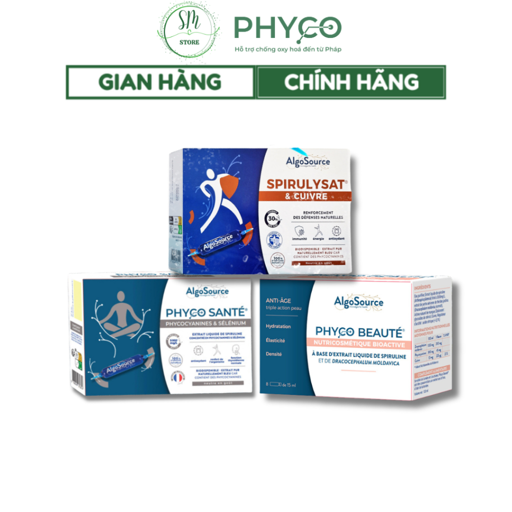 PHYCO Santé, PHYCO BeauTé, PHYCO Spirulysat & Cuivre, bắt gộc tự do, hỗ ...