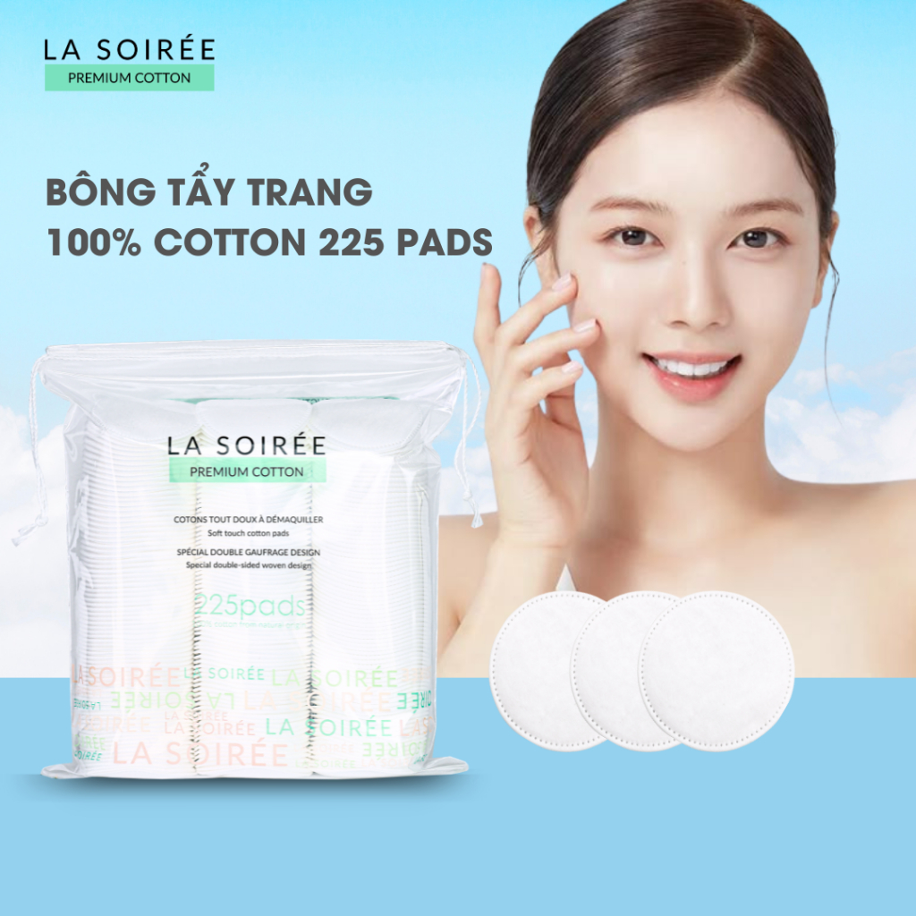 Bông tẩy trang 225 miếng tròn Mềm Mịn La Soirée 100% cotton - Hàng Việt Nam chất lượng cao ...
