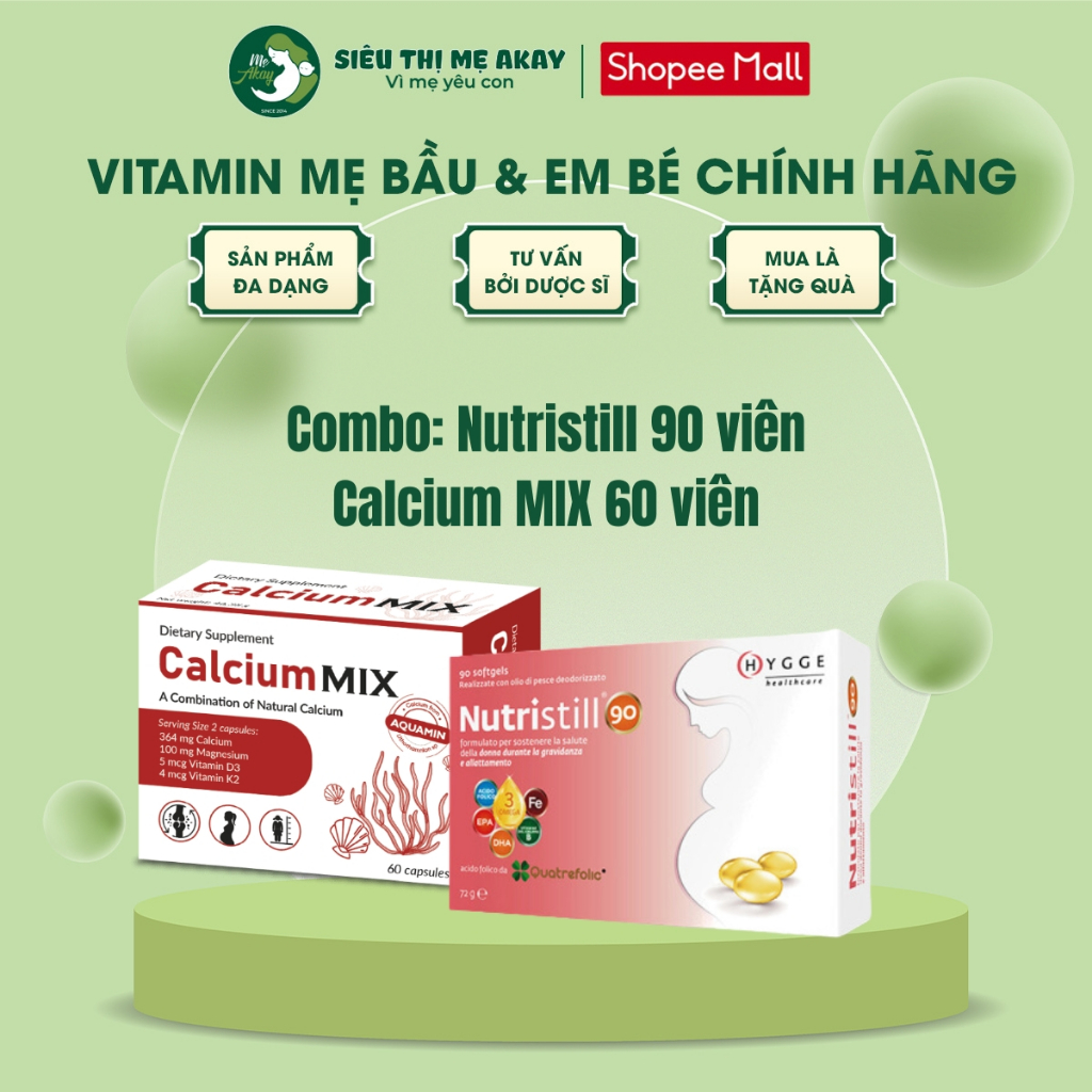 Combo: Nutristill hộp 90 viên, Calcium MIX cung cấp đủ vitamin và canxi ...