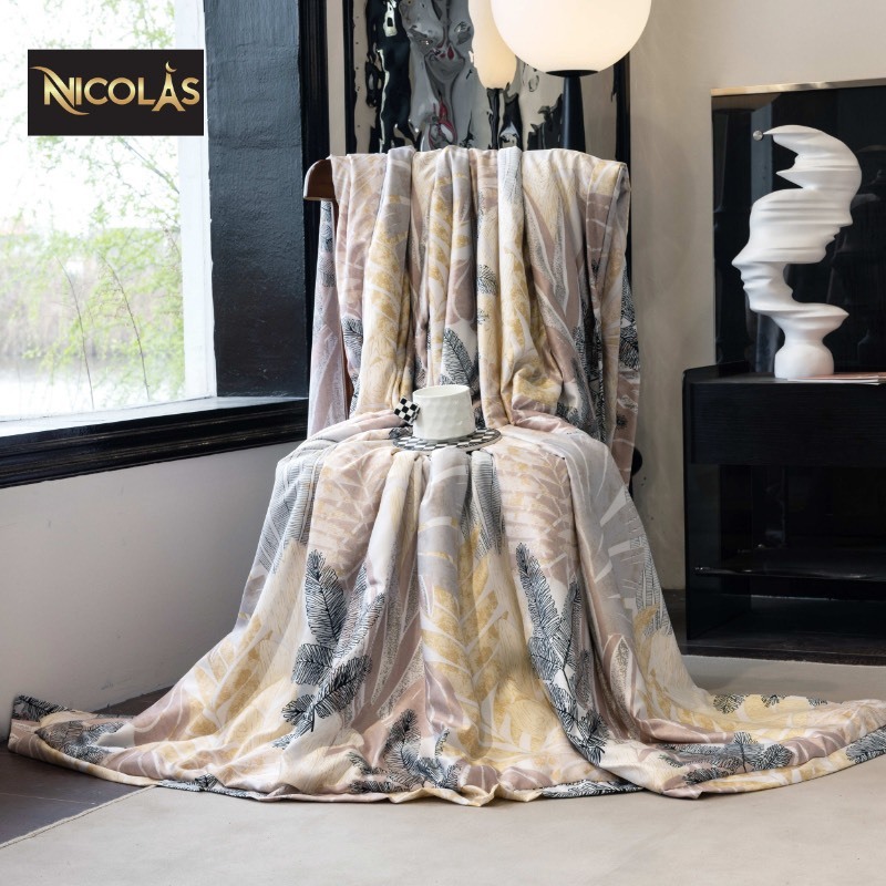CHĂN HÈ TENCEL Nicolas in Hoa, mền lụa TENCEL Alva Sang Trọng, mềm mại ...