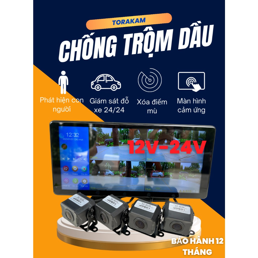 Camera Hành Trình Xe Tải 4 mắt , T360, Chống Trộm Dầu, BSD Cảnh Báo ...