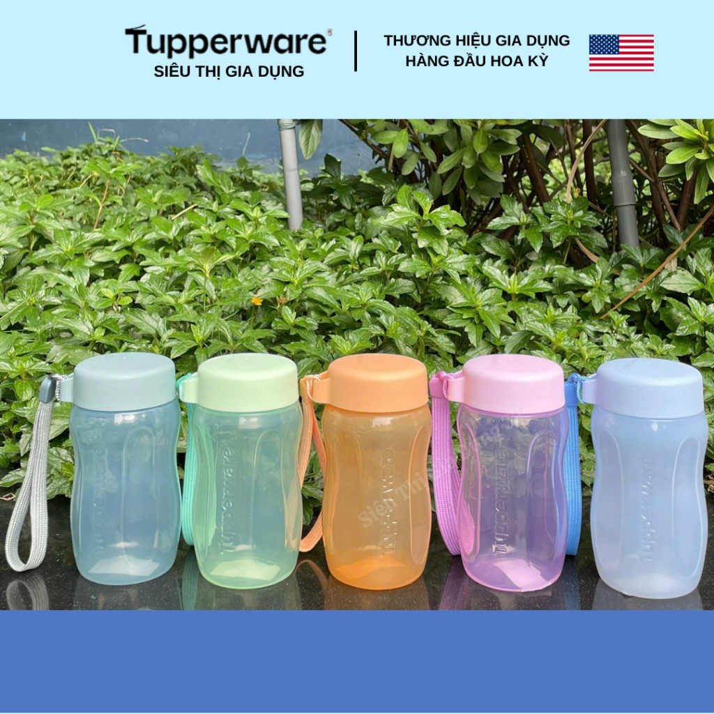 Bình nước nhựa nguyên sinh Tupperware Eco Bottle Gen II nắp vặn 310ml, hàng chính hãng, BH trọn ...