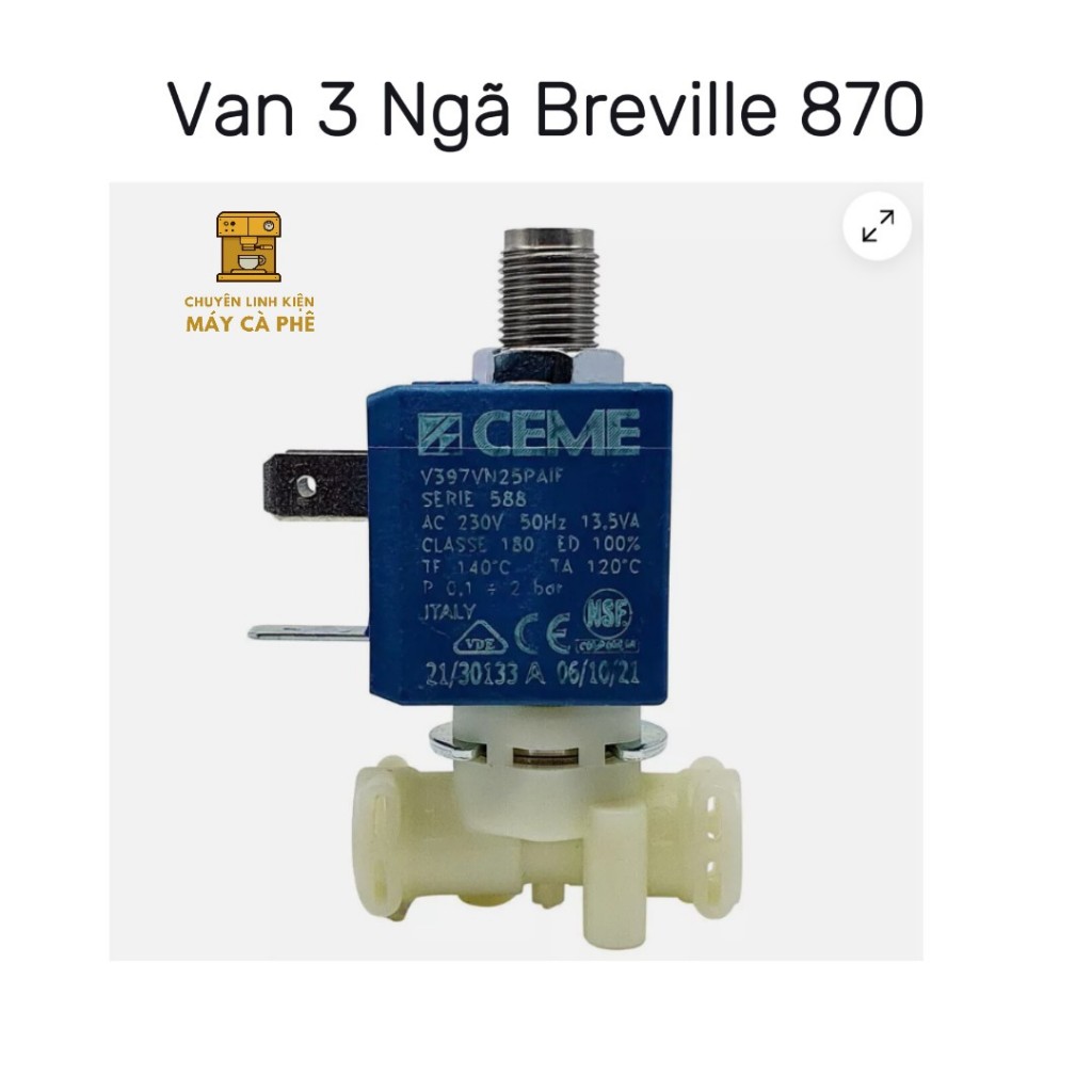 Van Điện Từ 3 Ngã BREVILLE 870 - Linh Kiện Máy Pha Cà Phê Chính Hãng - Thông Số 230V 50Hz 13,5V ...