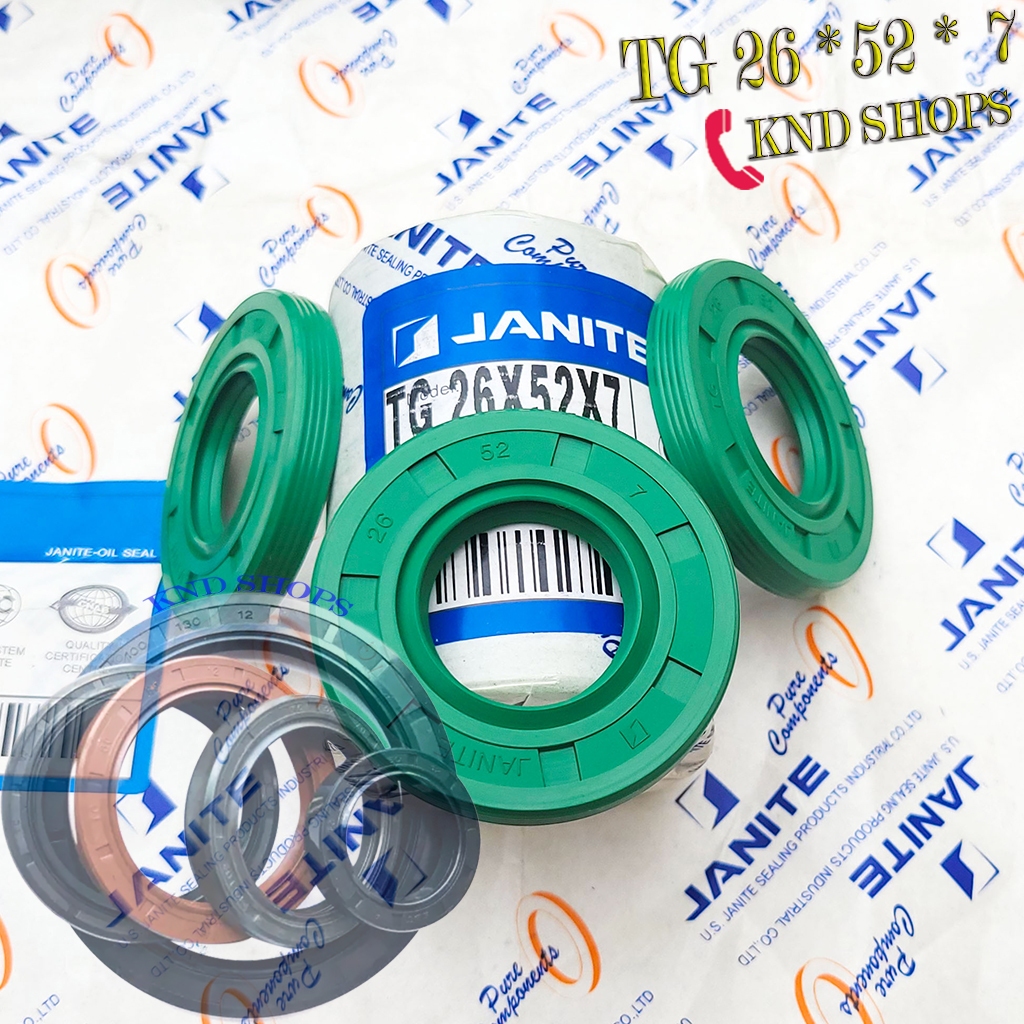 Phốt dầu JANITE TG 26*52*7, Phớt cao su chặn nhớt trục láp ngang và hộp ...