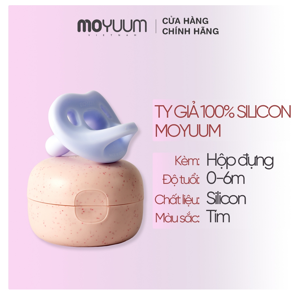 Ti giả 100% silicon Moyuum - Lv1 - 0-6m - Màu tím | Shopee Việt Nam