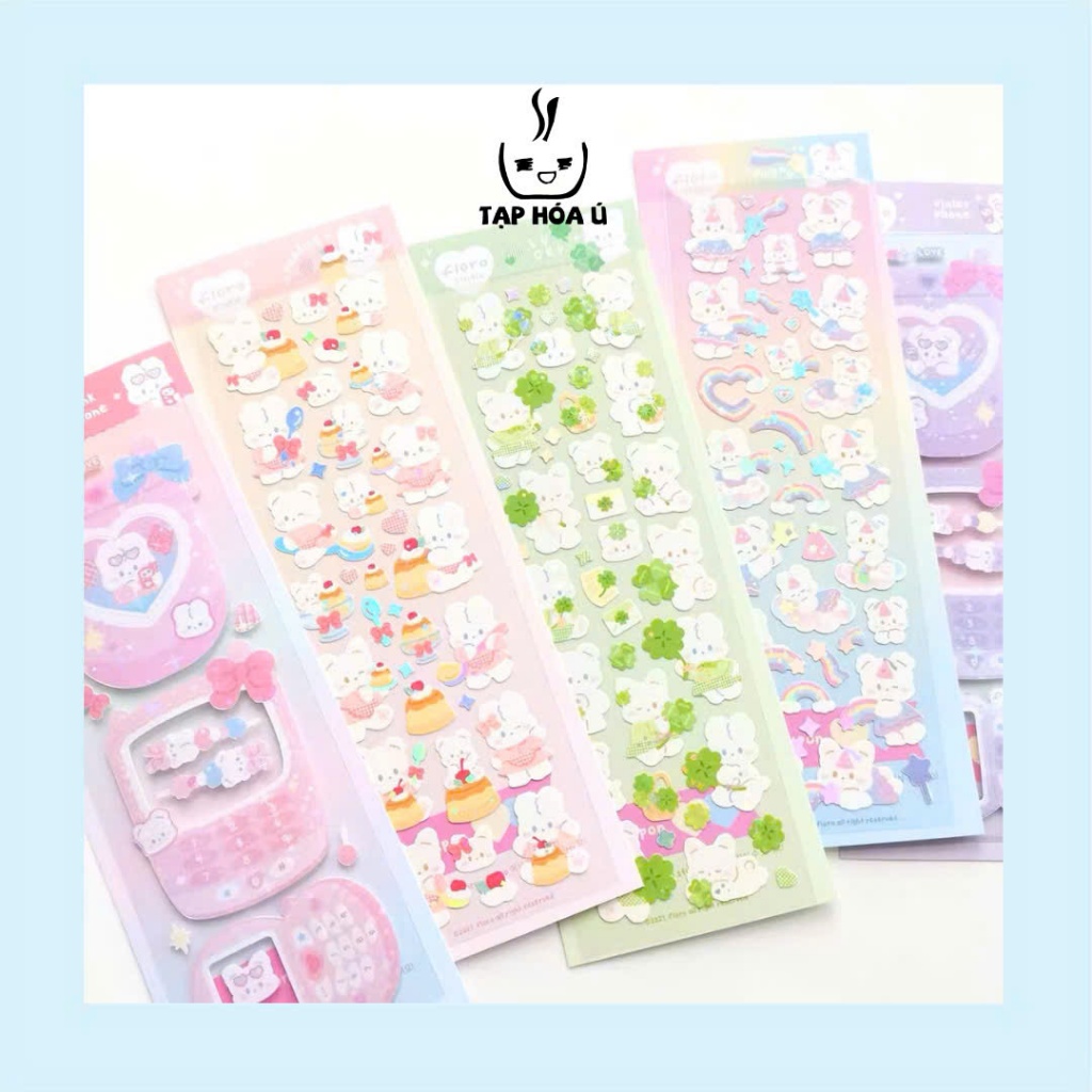 STICKER DECO 014 - FLORO STUDIO THỎ CON CUTE LẤP LÁNH TRANG TRÍ ...