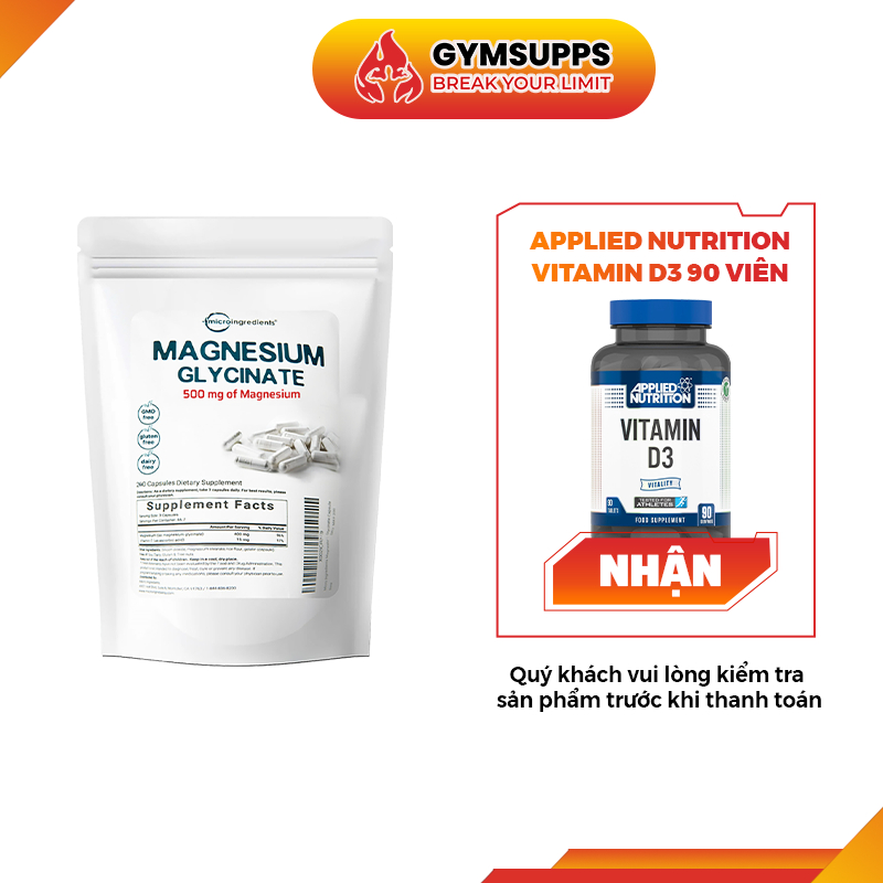 MICRO INGREDIENTS MAGNESIUM GLYCINATE Bổ Sung Magie Hỗ Trợ Sức Đề Kháng ...
