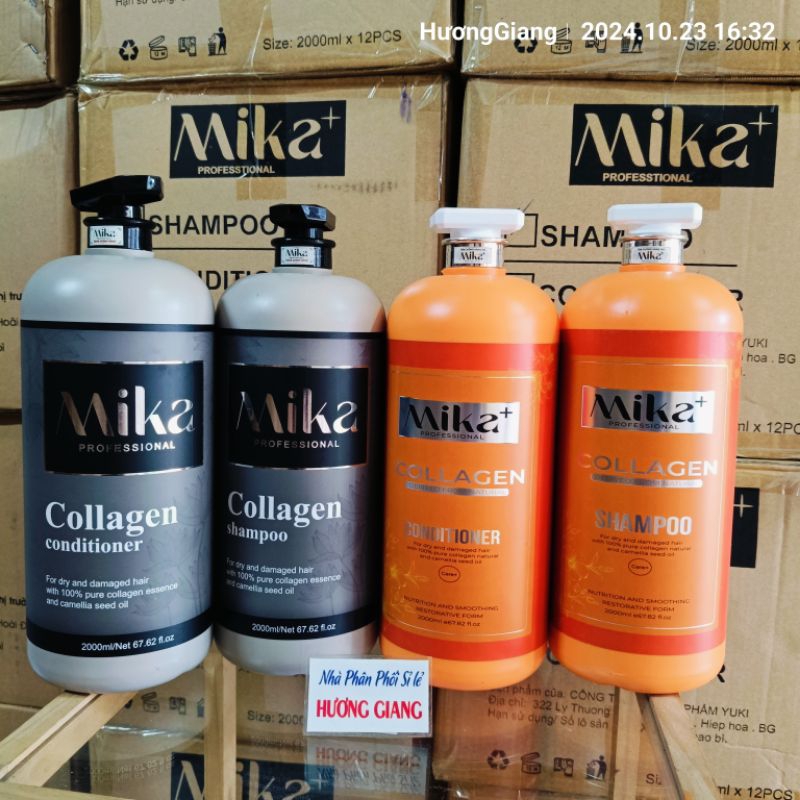 Cặp dầu gội xả 2000ml mika collagen (Mika CÓ HÀNG GIẢA GIÁ RẺ KHÁCH CHÚ ...