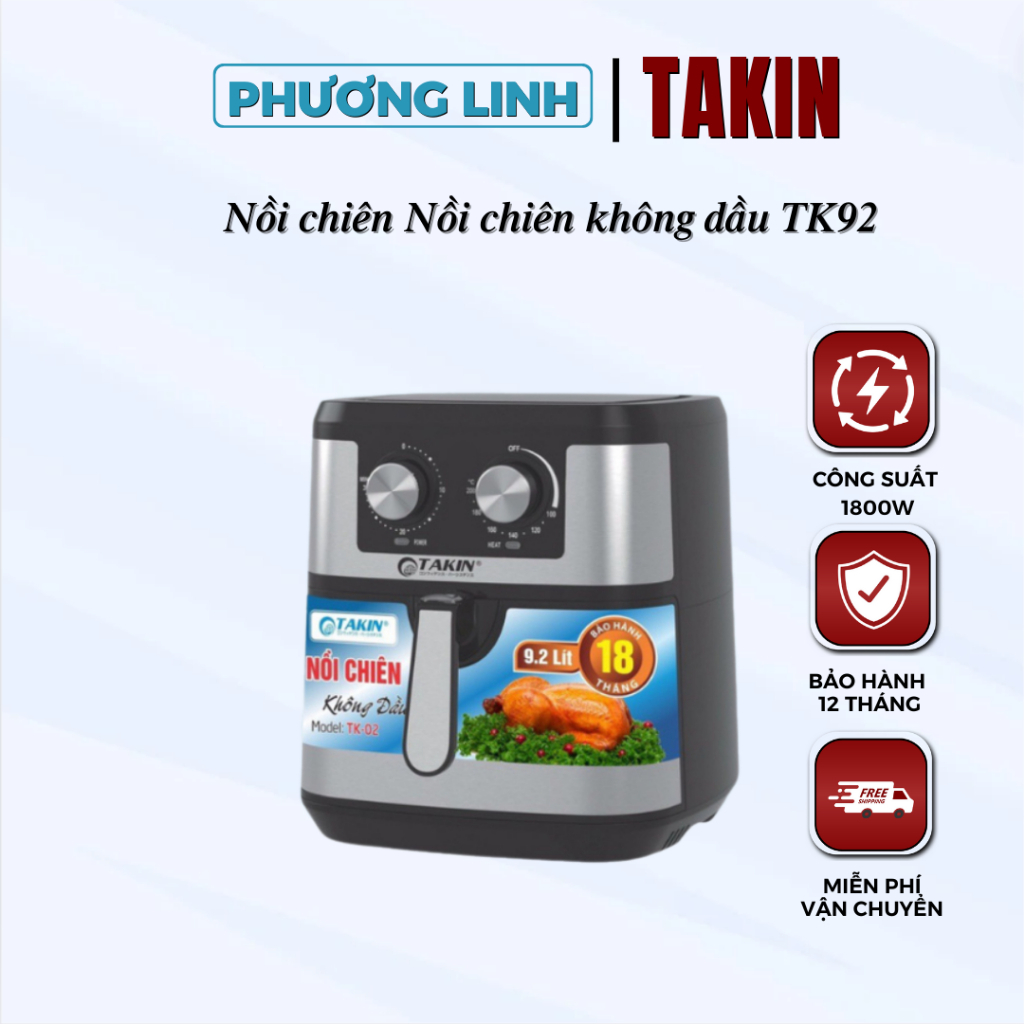 Nồi chiên không dầu Takin TK92 - Dung tích 9.2L - Bảo hành chính hãng ...