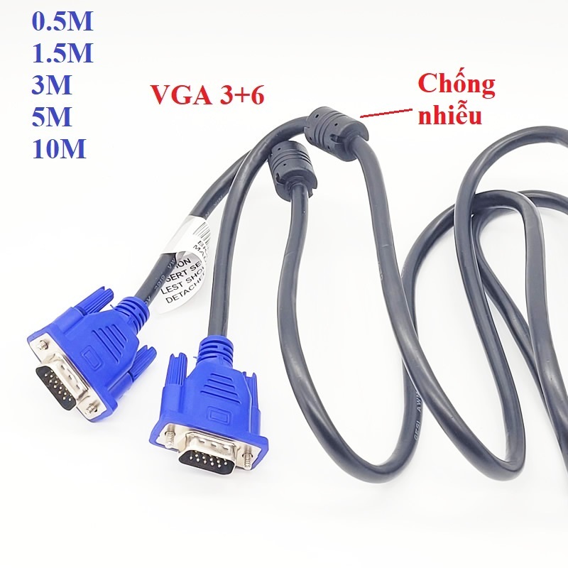 Cáp VGA Dsub 15Pin Đực-Đực DB15 Male to DB15 Male dài 0.5M, 1.5M, 3M 5M ...