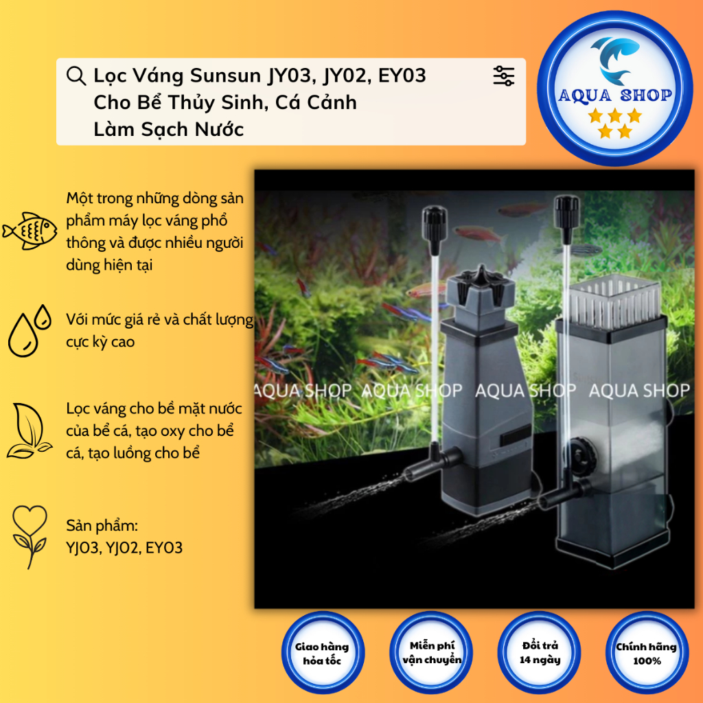 Lọc Váng Sunsun JY03, JY02, EY03 Cho Bể Thủy Sinh, Cá Cảnh Làm Sạch ...