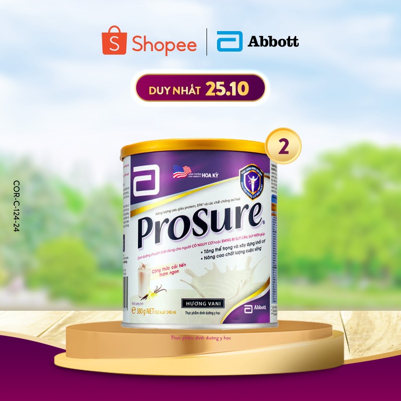 Combo 2 Sữa bột dành cho người bị ung thư Prosure Abbott 380g/lon ...