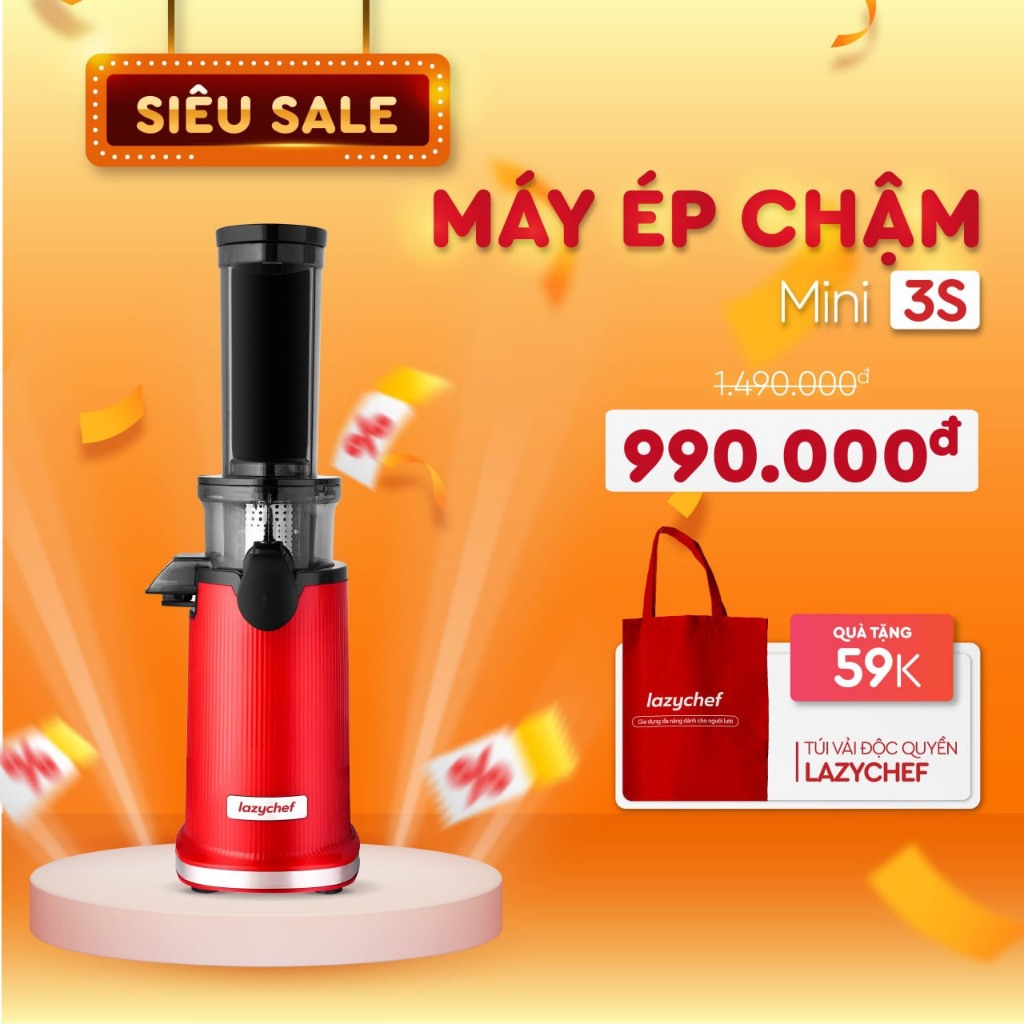 Máy Ép Chậm Mini 3S Lazychef - Máy Ép Trái Cây, Máy Làm Kem Hoa Quả ...