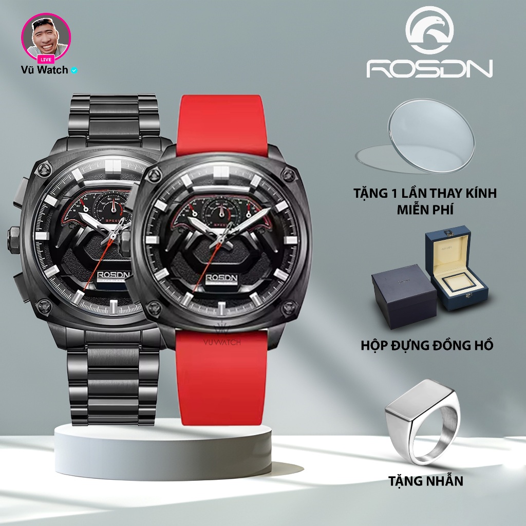Đồng Hồ Nam ROSDN G3288 | Tặng 1 chiếc nhẫn & 1 lần thay kính | Shopee Việt Nam