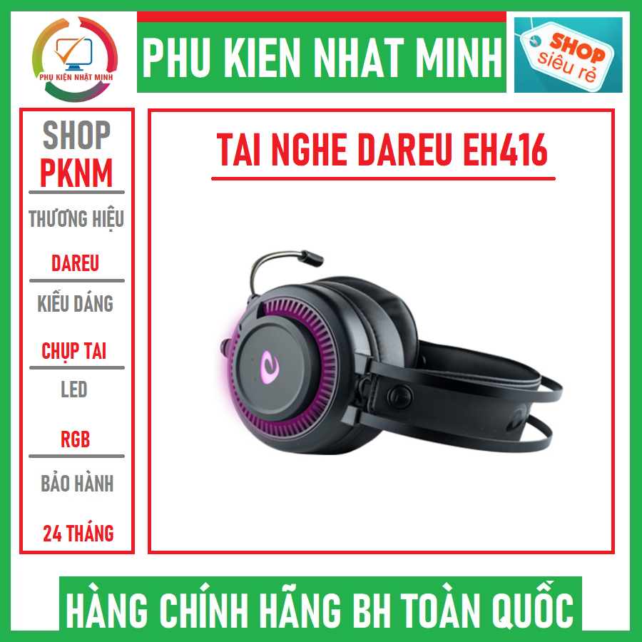 Tai nghe gaming Nghe Nhạc DAREU EH406 - EH416 RGB LED giả lập 7.1 chính ...