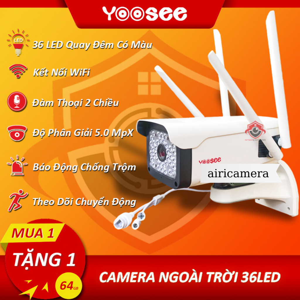Camera Ngoài Trời Thân Xoay 36 Led 4 Râu 5.0MpX Siêu Bền - Combo Camera ...