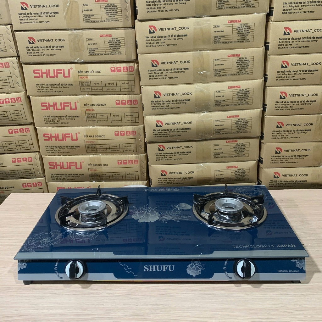 Bếp gas dương SHUFU xanh tiết kiệm gas Lửa Xanh . sản phẩm chính hãng ...