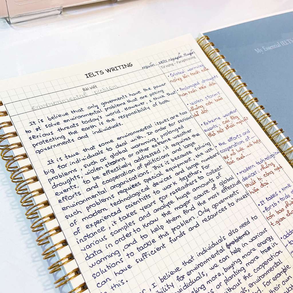 Sổ IELTS Writing, sổ tay học Tiếng Anh, T05 Sổ Notebook IELTS Taro ...
