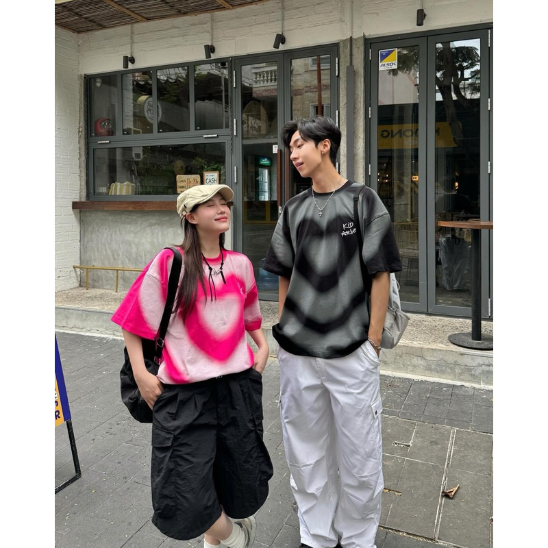 [Sale] Áo Thun Swe Trái Tim Core Hai Màu Đen / Hồng (newtag bọc ...