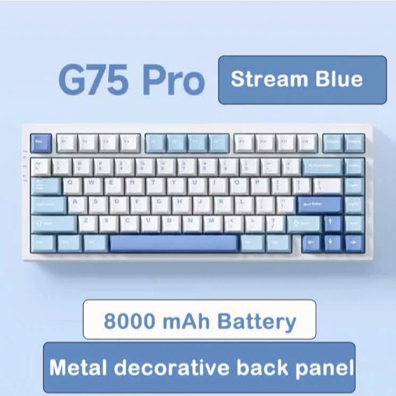 ( NEW ) Bàn phím cơ không dây MCHOSE G75 / 3 mode/ mạch xuôi/ RGB/ FULL foam gasket mount ...