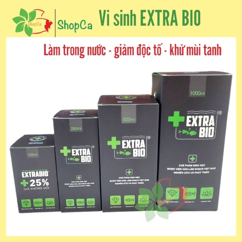 Vi Sinh Extra Bio Làm Trong Nước cho Bể Cá Cảnh - Dung tích 125ml 250ml 500ml 1lít | Shopee Việt Nam