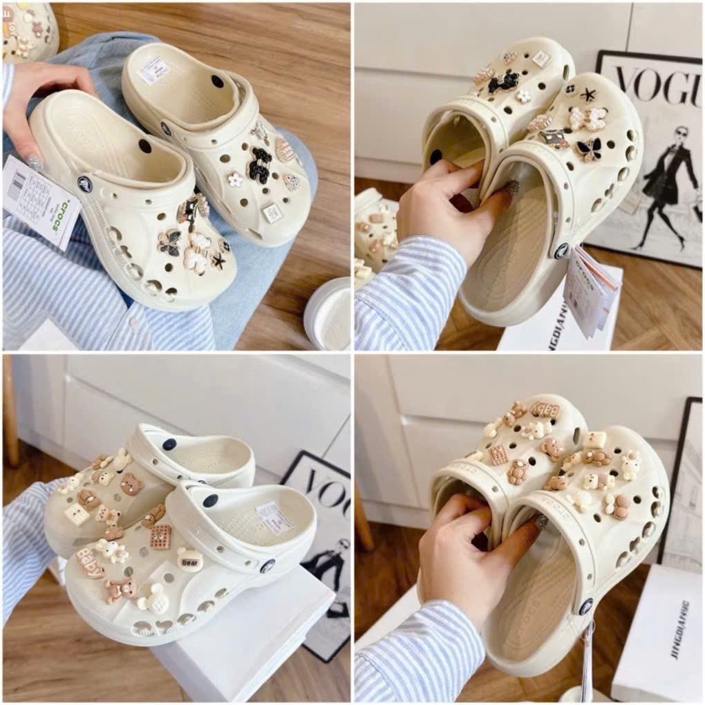 (Full Box) CROSS PLATFORM CLOG | Dép Cross Đế Cao Nữ siêu êm - Tặng kèm ...